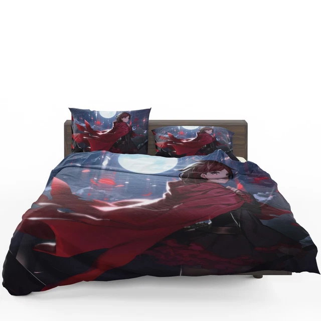 RUBY ROSE RWBY Custom Anime Quilt Duvet Cover Set Bed Linen Queen ...
