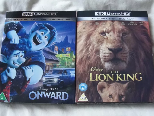 Disney The Lion King Pixar Onward 4k Ultra Blu Ray New Sealed