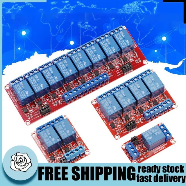 1/2/4/8 CHANNEL RELAY Module Board with Optocoupler 5V 12V 24V for Arduino EUR 7,00 - PicClick FR