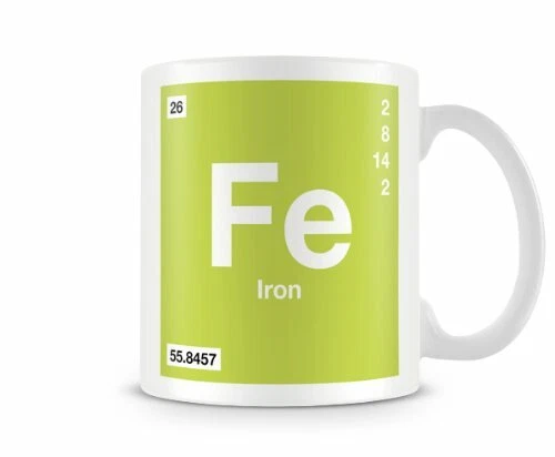 PERIODIC TABLE OF Elements 26 Fe - Iron Symbol Mug by BWW Print Ltd EUR ...