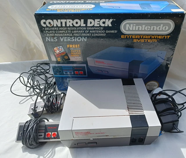 NINTENDO NES CONTROL Deck Console Boxed Complete 2 Controller $210.51 ...