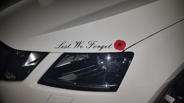 LEST WE FORGET Car Van Window Vinyl Decal Sticker Memorial Poppy Camper ...