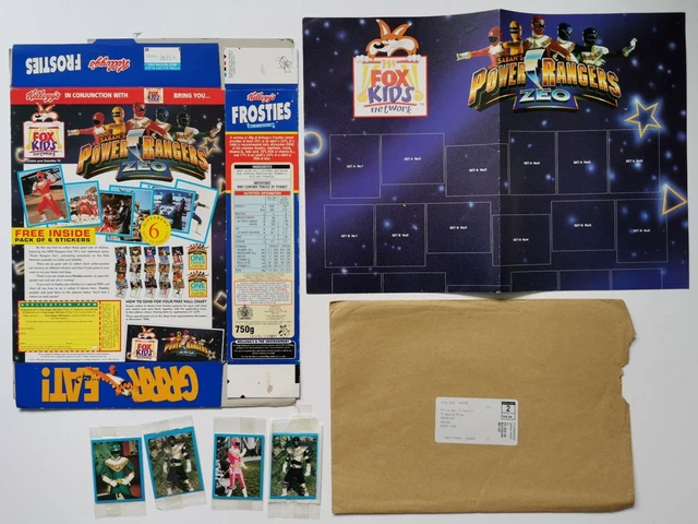 1996 KELLOGGS CEREAL Frosties Power Rangers Zeo Stickers Packet, Poster ...