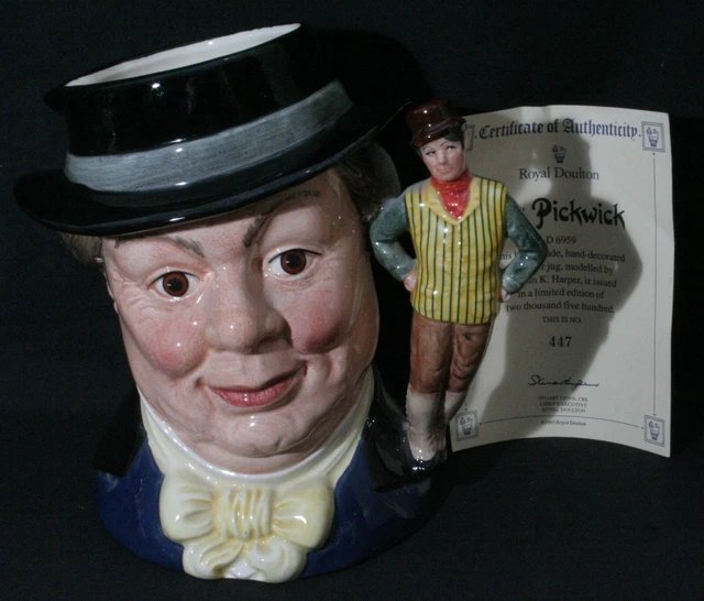 LARGE VINTAGE ROYAL Doulton Character Toby Jug - D6959 Mr Pickwick Ltd ...