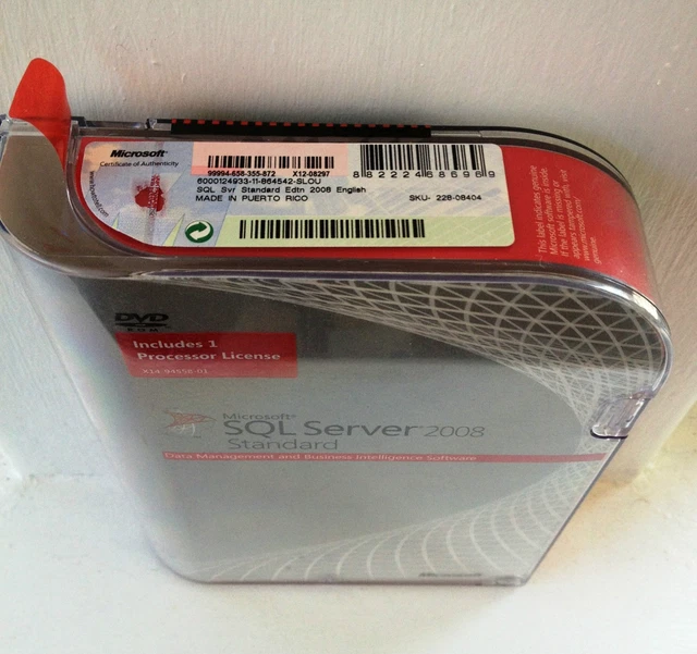 MICROSOFT SQL SERVER 2008 Standard,1-Processor,SKU 228-08404,Sealed ...