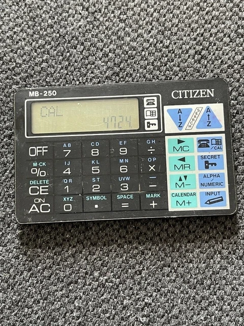CALCOLATRICE VINTAGE CITIZEN MB-250 funzionante rubrica memo EUR 19,90 ...