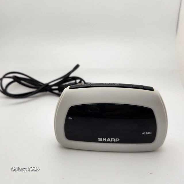 VINTAGE SHARP MINI Alarm Clock Model # Spc085 With Battery Backup White ...