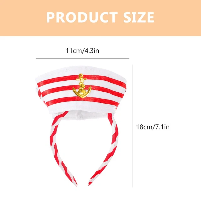 SAILOR COSTUME ACCESSORIES Captain Hat Headband Boating Gifts for Men ...
