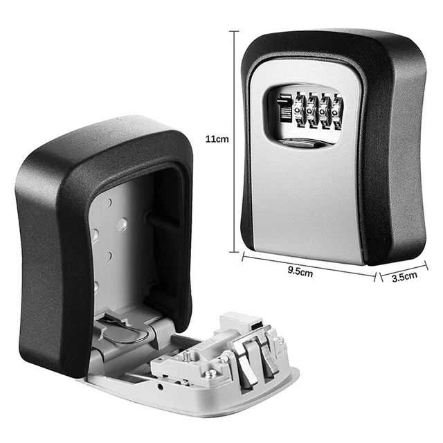 4-DIGIT COMBINATION SPARE Key Safe Storage Lock Box Key Lock Box Wall ...