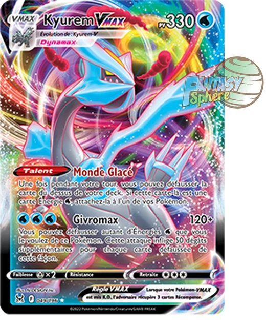 POKEMON 49/196 KYUREM VMAX Full Art EB11 Epee et Bouclier 11 Origine ...