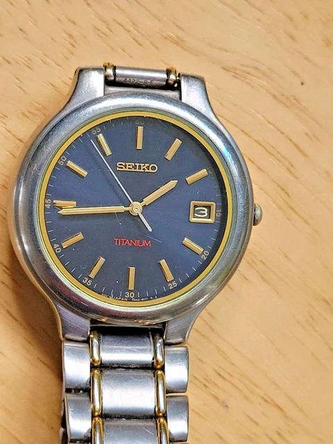 VINTAGE SEIKO TITANIUM Gents Quartz Calendar Watch £22.00 - PicClick UK