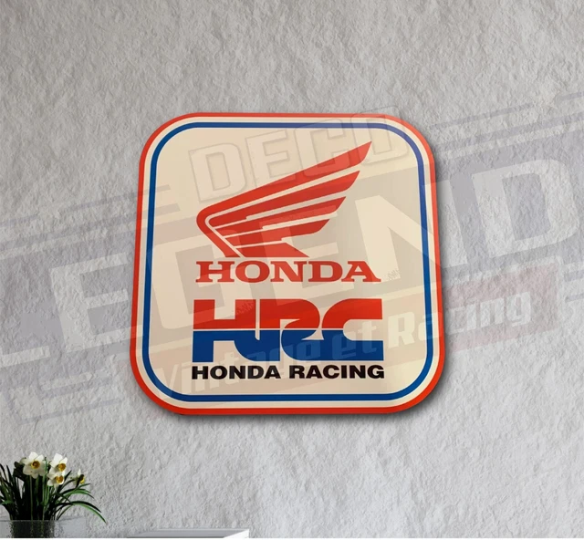 PLAQUE MÉTAL ENSEIGNE Honda racing HRC, garage moto déco, décoration ...