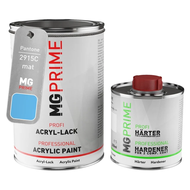 PANTONE 2915C BLUE mat peinture acrylique 1,5 Litres 1500 ml durcisseur ...