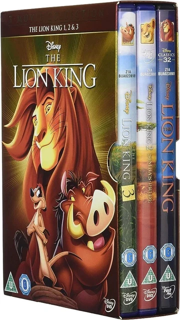 THE LION KING 3 Movie Collection Dvd Box Set New & Sealed Region 2 Free ...