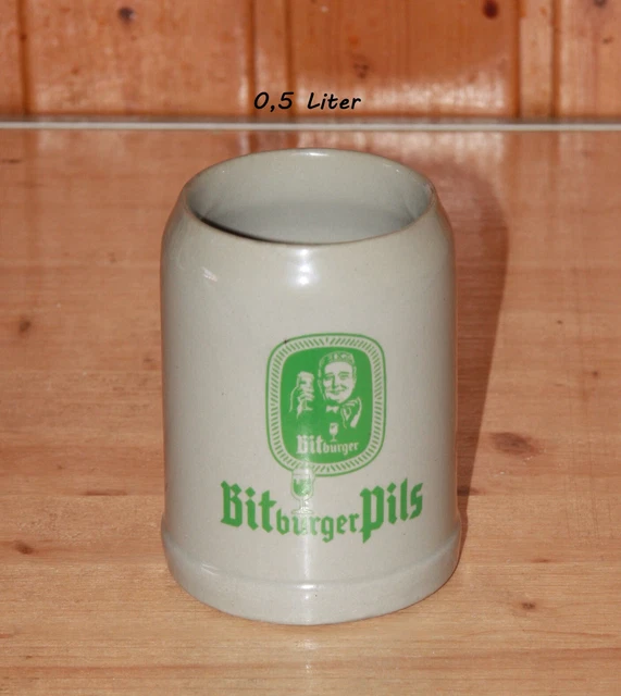 BITBURGER PILS BIERKRUG Steinzeug Steingut Keramik 0,5 l Gerz neuwertig ...