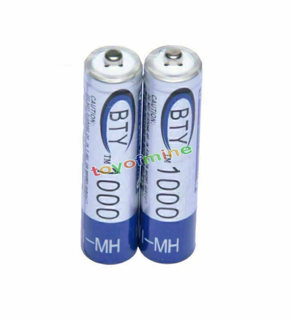 2X AAA 1000MAH 1.2V Ni-MH Rechargeable battery 3A BTY Cell for MP3 RC ...
