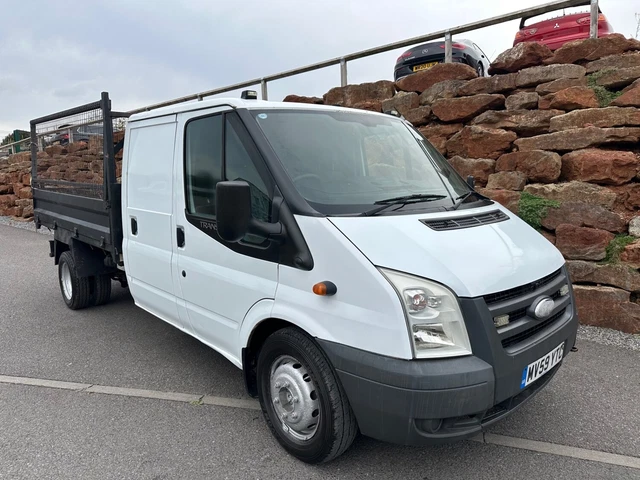 2009 FORD TRANSIT D/Cab FLATBED CAGE TIPPER LONG MOT 3K SPENT ON WORK ...