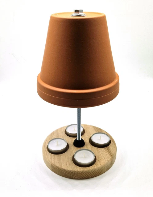 TEELICHTHEIZUNG TEELICHTOFEN NOTOFEN Heizung Teelicht Tonofen ohne Gas ...