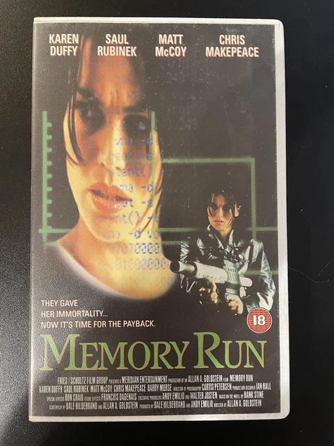 MEMORY RUN (VHS) 1995 Big Box Karen Duffy, Rare Movie (tape has slight ...
