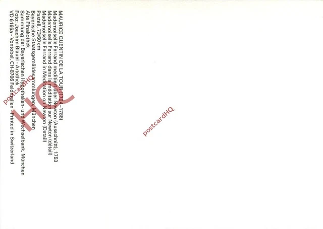 PICTURE POSTCARD:;MAURICE QUENTIN De La Tour, Mademoiselle Ferrand In ...