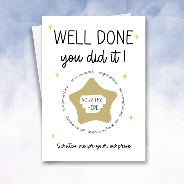 WELL DONE SCRATCH off Card Congratulations You did it graduation passed ...