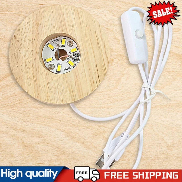 4 INCH LED Display Stand Round Light Stand Base with 6 LEDs for Home ...