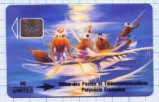 1 TÉLÉCARTE PUCE 30 Polynésie Française SOLEIL LEVANT Pierre Kienlen ...