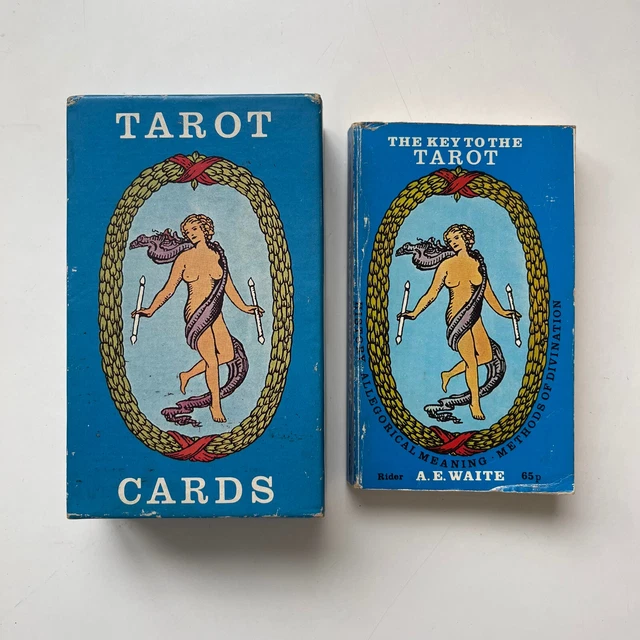 VINTAGE RIDER WAITE tarot deck blue box 1971 OOP RARE HTF blushing fool ...