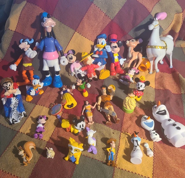 DISNEY PVC FIGURE Toy Lot Of 30+ Mickey Minnie Goofy Olaf Hercules $29. ...