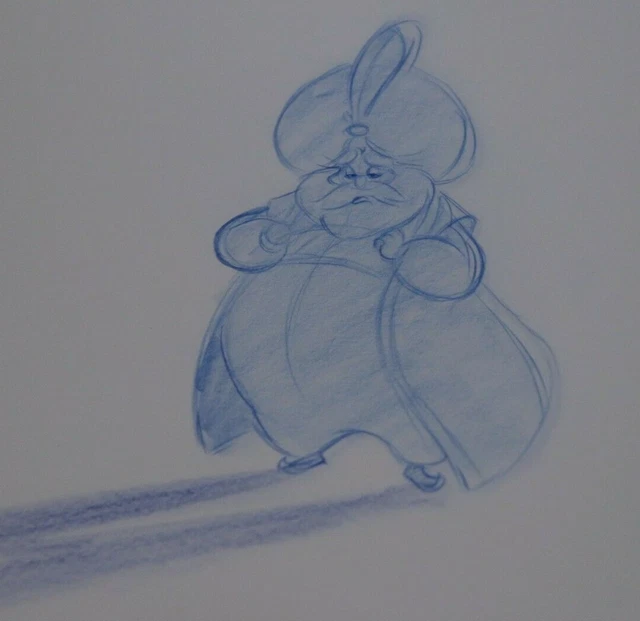 SULTAN FROM WALT Disney Aladdin Movie Production Animation Cel Drawing ...