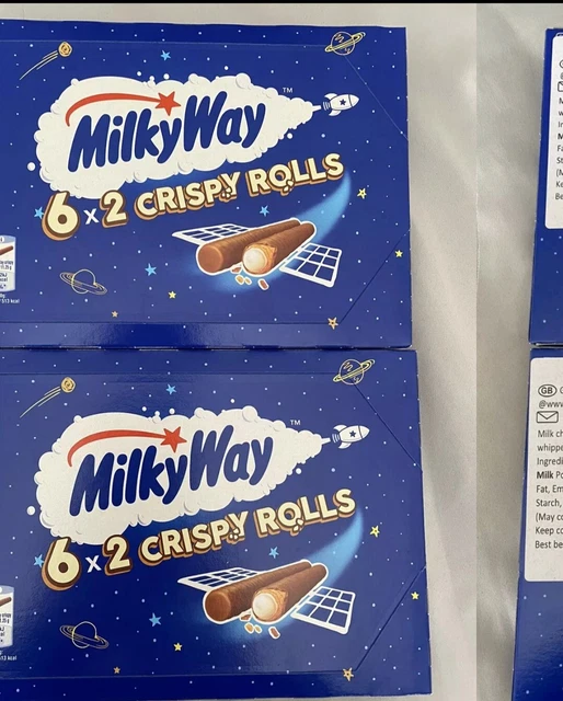 12 X MILKY Way Crispy Rolls Chocolate Bar Rare Choc Sweets Chocolate ...