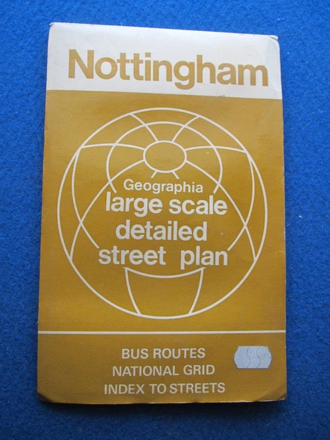 GEOGRAPHIA LARGE Scale Street Map & Street Index - Nottingham c1975 £5. ...