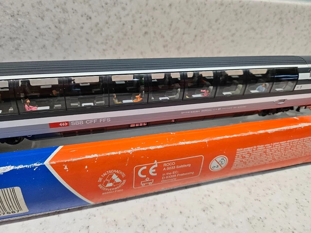 ROCO 44768 SBB CFF FFS 1st class panorama carriage Interior fittings and figures £44.50 ...