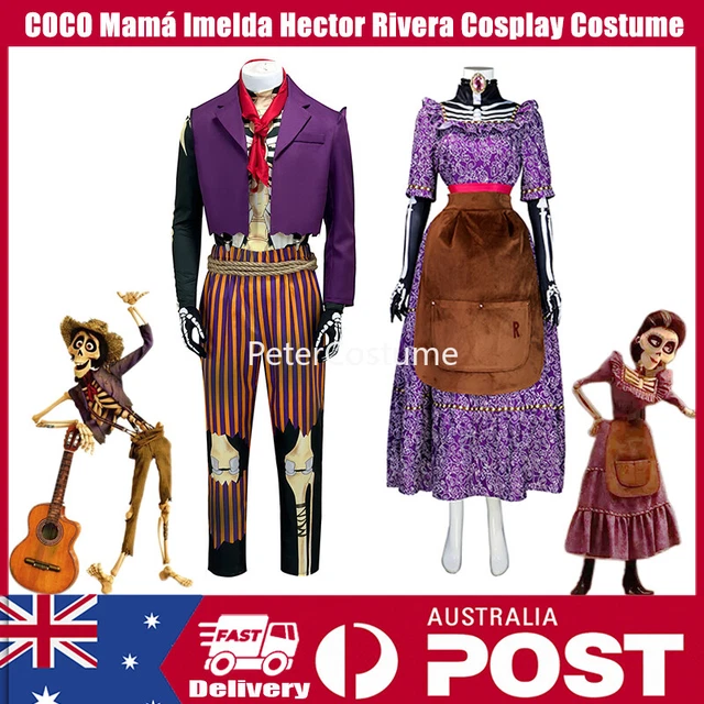 COCO COSPLAY COSTUME Mamá Imelda Dress Hector Rivera Outfit Halloween ...