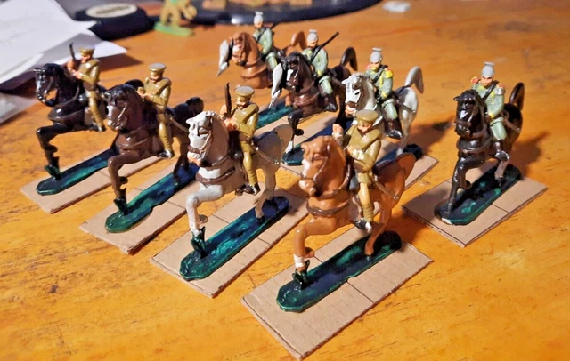 IRREGULAR MINIATURES 42MM WW1 cavalry job lot. 8 figs, British & German ...