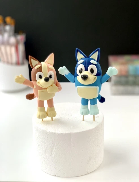 EDIBLE FONDANT BLUEY and Bingo Inspired Cake Topper Sugar Paste ...
