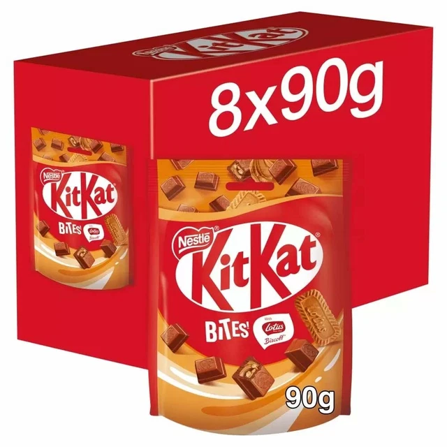 KIT KAT BITES Lotus Biscoff Borsa da Condivisione Cioccolato 90g Pezzi ...