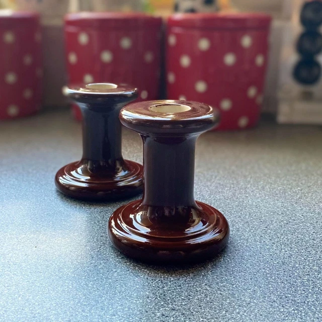 A PAIR OF Doulton England Brown Candlesticks £25.00 - PicClick UK