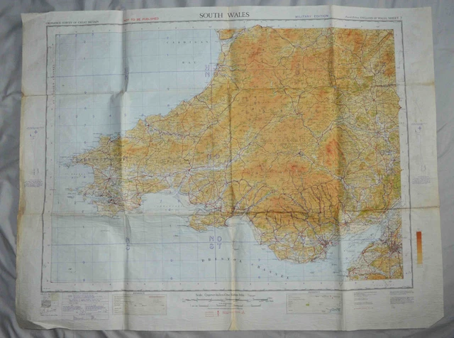 WW2 BRITISH MILITARY Map 1939, Ordnance Survey Quarter-Inch Sheet 7 ...