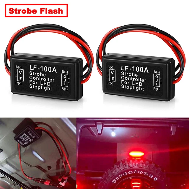 LED FLASH STROBE Controller kit LF-100A Flasher Module Brake Tail Stop ...