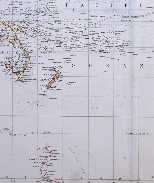 1897 ANTIQUE MAP The World North America Asia Europe Pacific Ocean ...