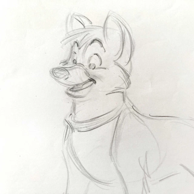 WALT DISNEY STUDIO, 1981 Animation drawing + Certificate - The Fox and ...