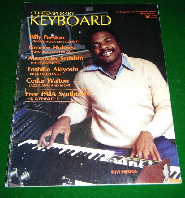 1977 CONTEMPORARY KEYBOARD Magazine Billy Preston, Clavinet Inventor E ...