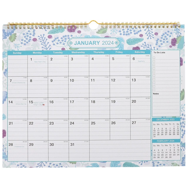 CALENDRIER DE PLANIFICATION Murale 18 Mois 2024 Tourne Page EUR 15,35 ...