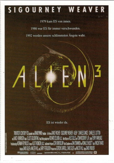 CINEMA FILMKARTE &ALIEN 3", Sigourney Weaver EUR 1,00 - PicClick DE
