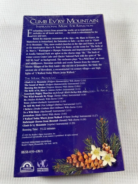 1993 READER'S DIGEST Climb Every Mountain VHS Inspirational Songs New ...