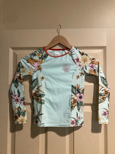 DISNEY X ROXY Girls 8/S The Little Mermaid Ariel Tropical Sea Rash ...