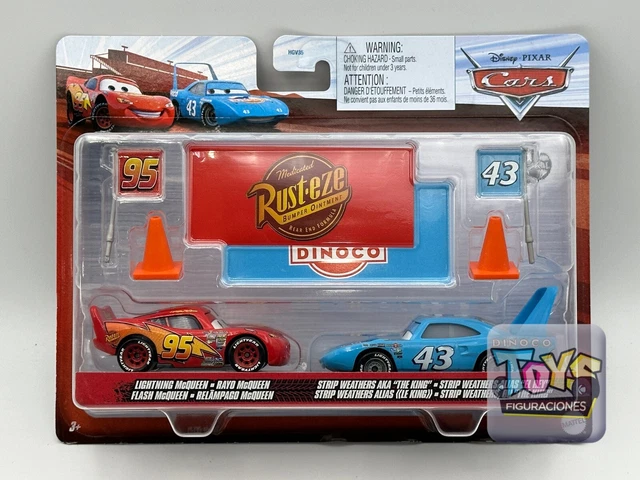 DISNEY PIXAR CARS Lightning McQueen and Strip Weathers The King 2 Pack ...