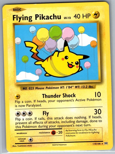 FLYING PIKACHU 110/108 Non Holo XY - Evolutions - Pokemon Card - LP $8. ...