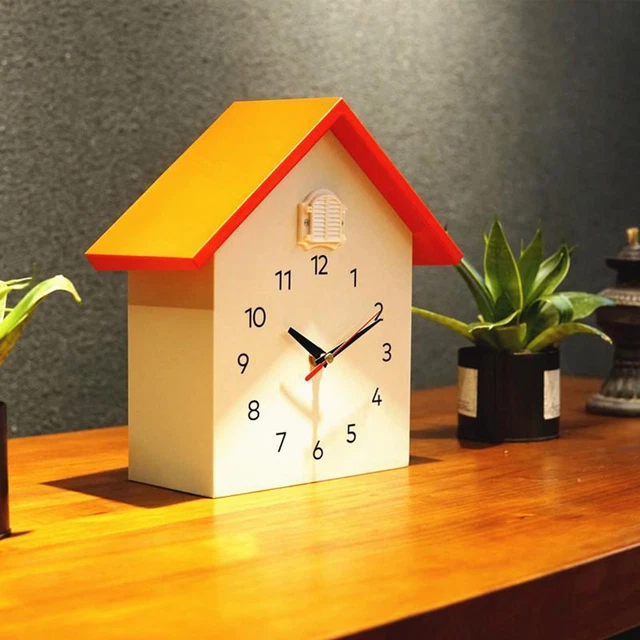 CUCKOO WALL CLOCK Pendulum Modern Telling Time Bird House Hanging Watch ...
